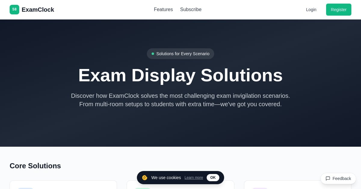 Exam Display Solutions - Multi-Room & Extra Time | ExamClock