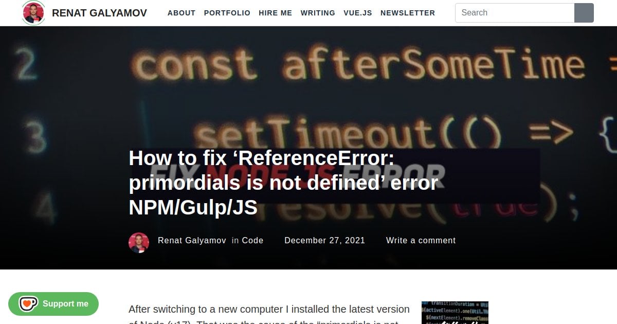 How to fix 'ReferenceError: primordials is not defined' error NPM/Gulp/JS