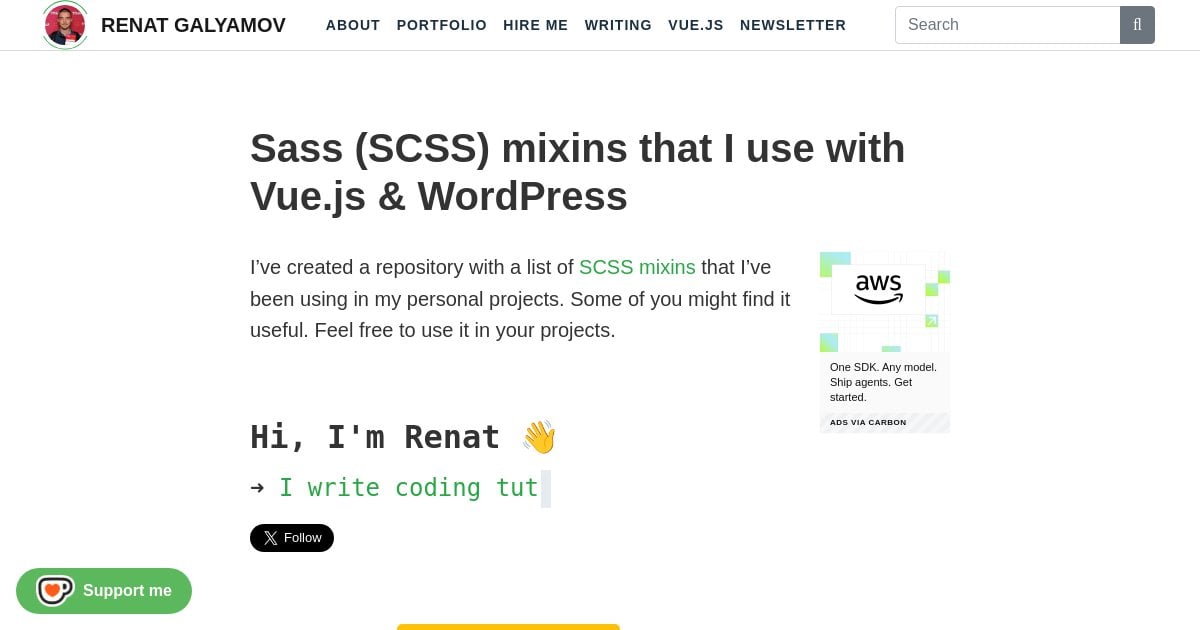 Sass (SCSS) mixins that I use with Vue.js & WordPress – Renat Galyamov
